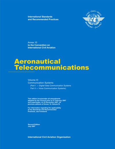 Annex 10 — Aeronautical Telecommunications - Vol. III