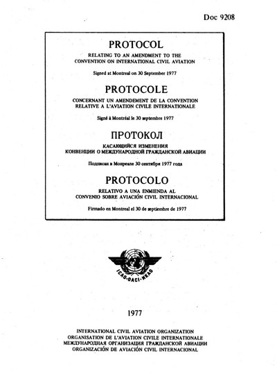 Doc 9208 — Protocol Relating to an Amendment to the Convention on ...
